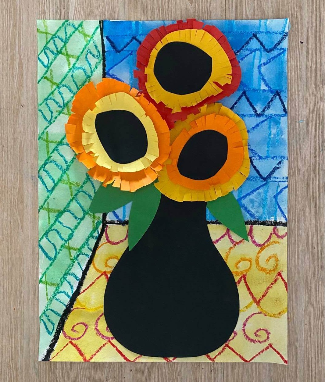 Mixed Media Sunflower Class Artz Academy